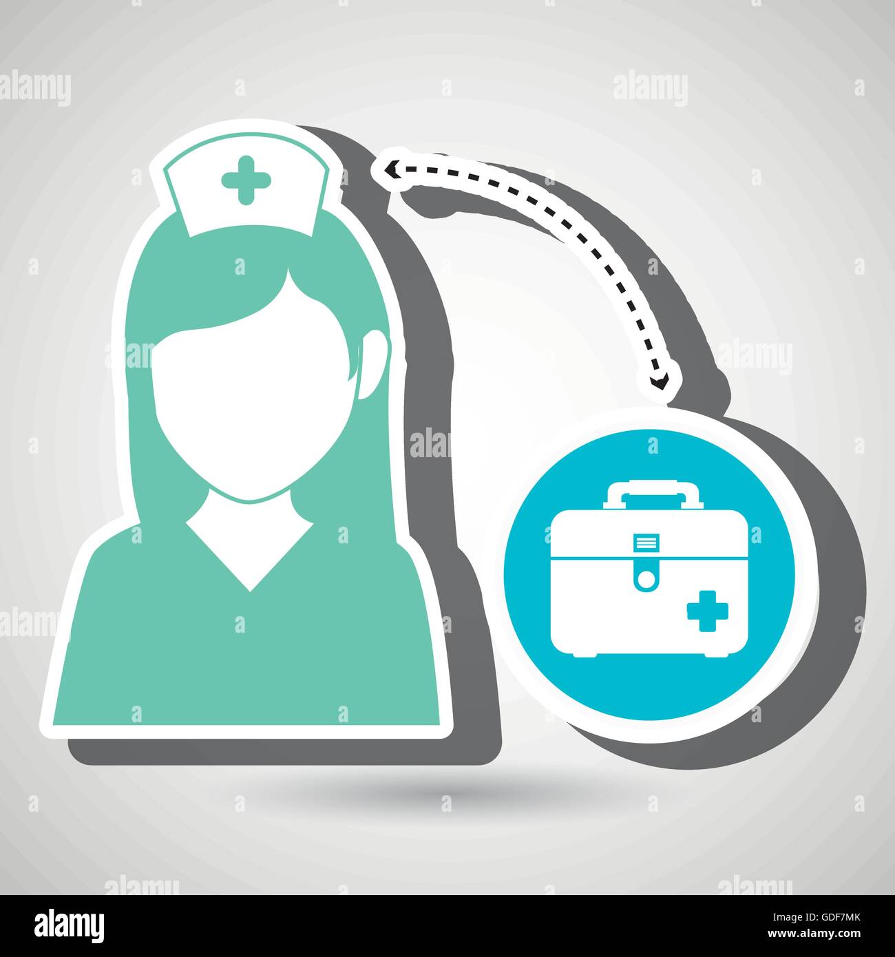 nurse and first aid kit isolated icon design Stock Vector Image & Art ...