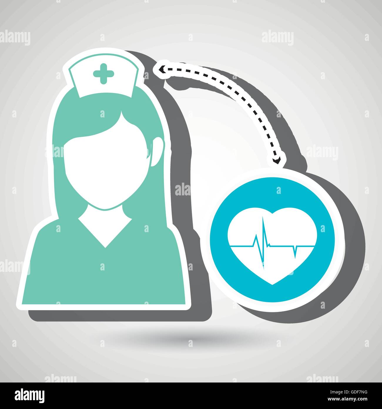 Senior woman stethoscope patient heart Stock Vector Images - Alamy