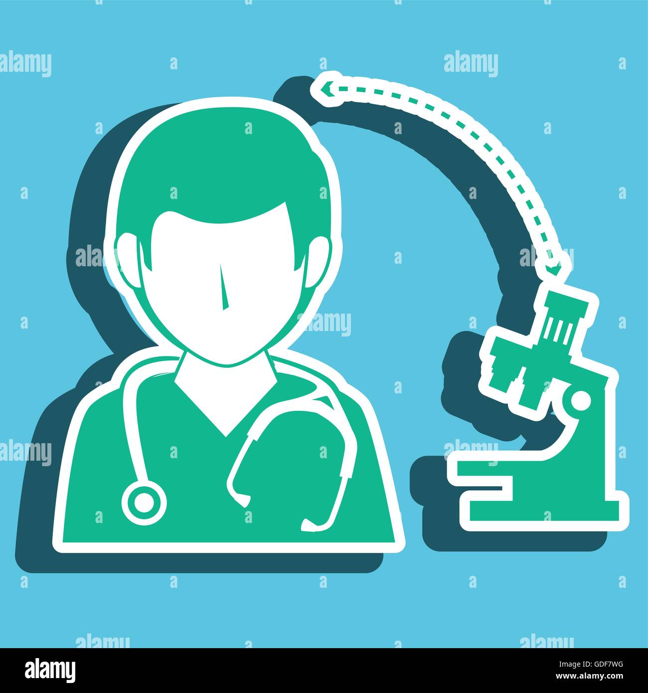 nurse man and microscope isolated icon design Stock Vector Image & Art ...