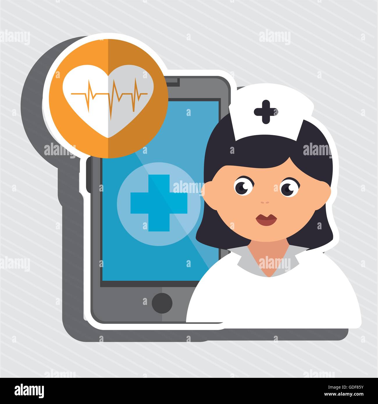 nurse and cardiology isolated icon design Stock Vector Image & Art - Alamy