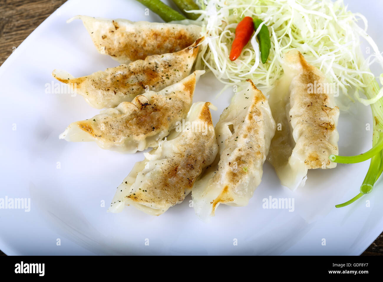 Japanese dumplings with herbs and spices Stock Photo - Alamy