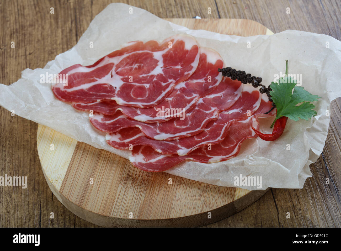 Italian Ham - Coppa Stagionata Stock Photo - Alamy