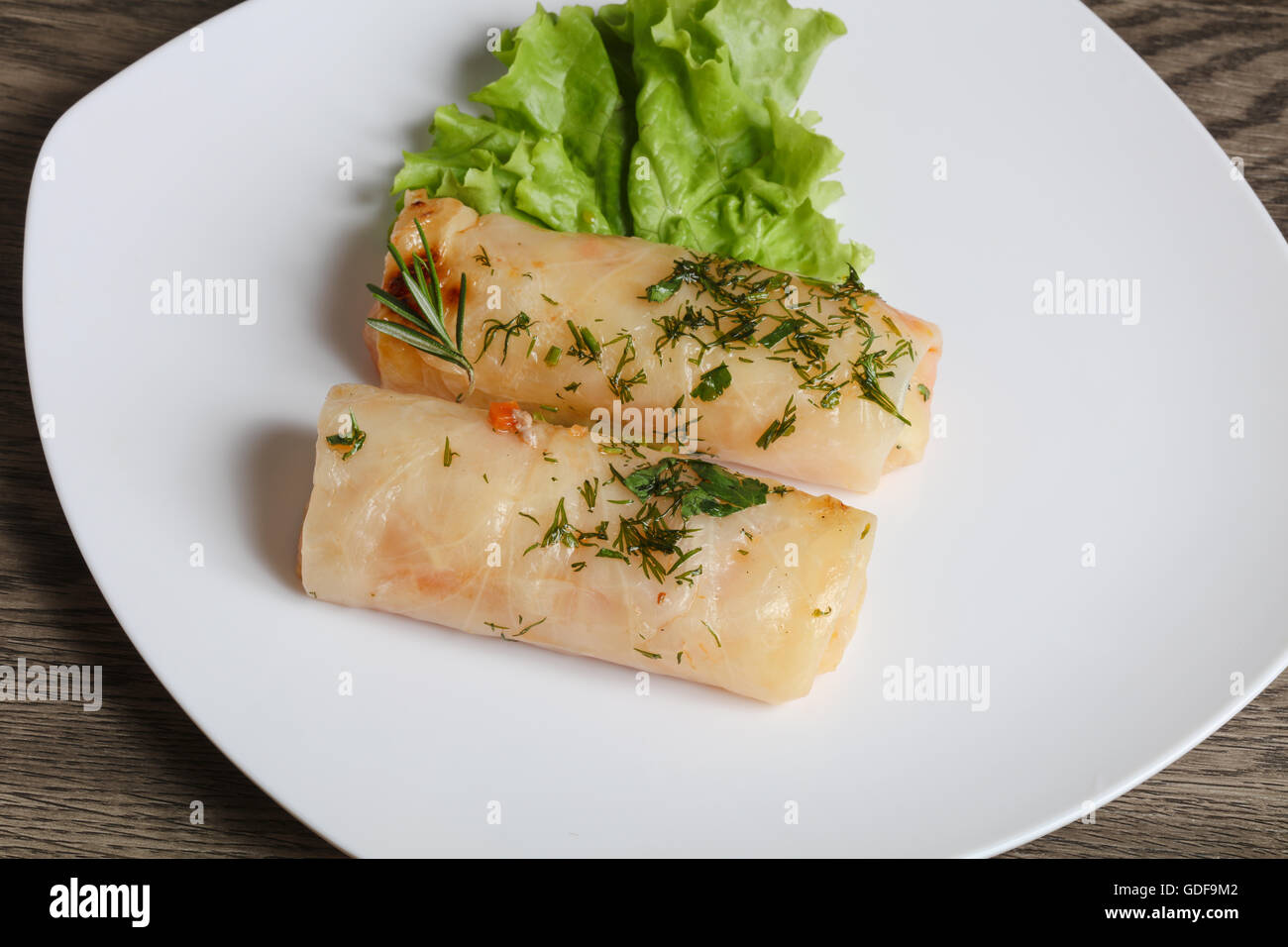 Stuffed cabbage rolls with minced meat Stock Photo - Alamy