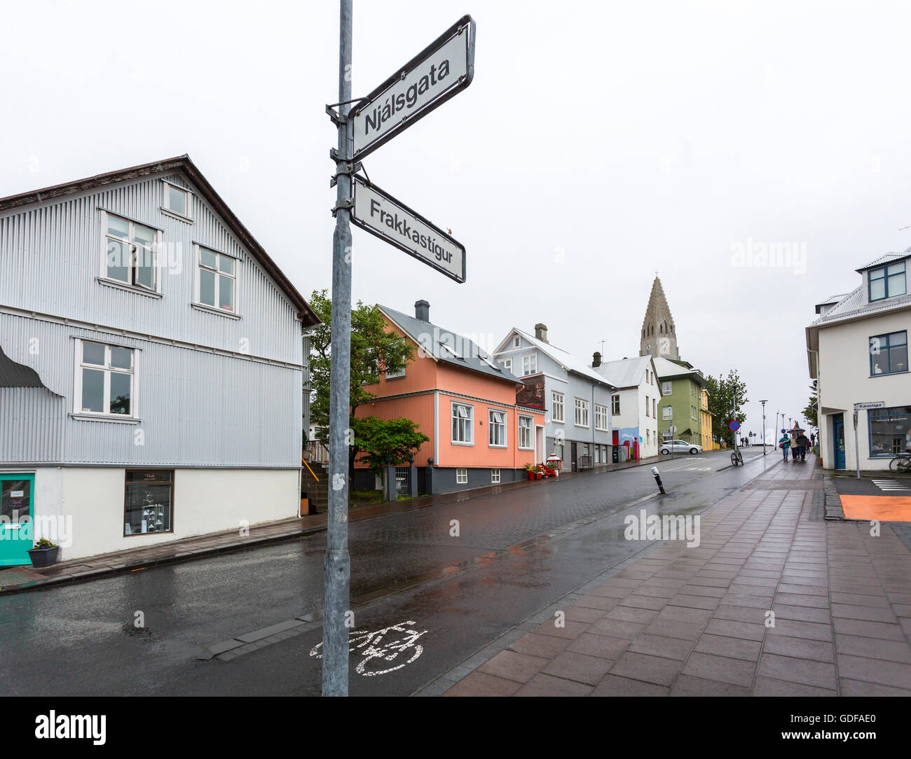 colourful house, Frakkastigur Street, Reykjavik, Iceland Stock Photo ...