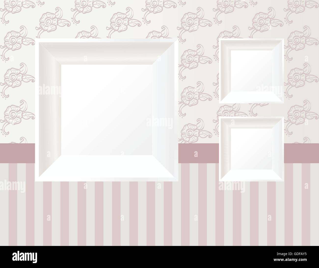 Empty museum hall 3d Stock Vector Images - Alamy