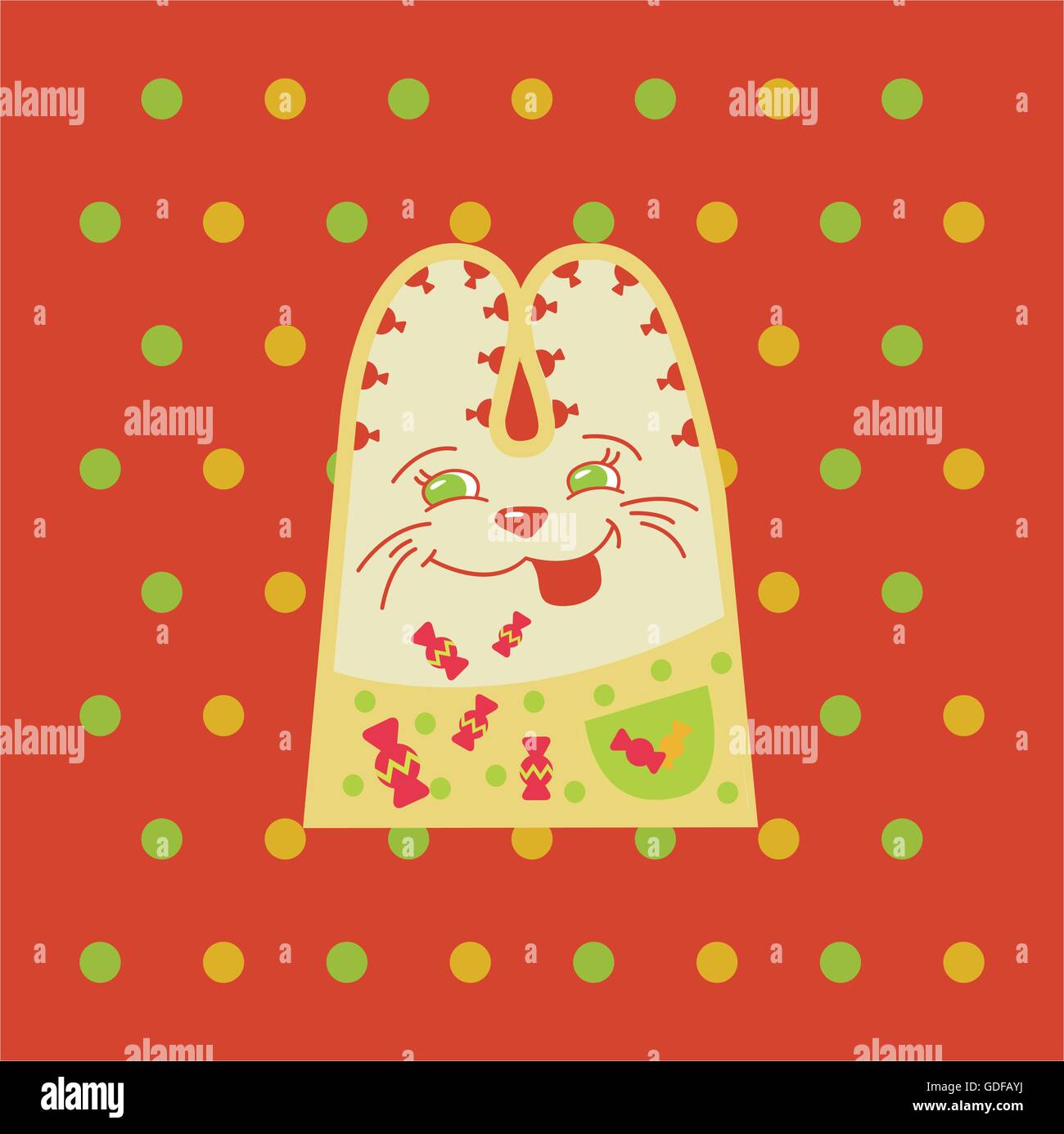 Cartoon fun rabbit on cherry background Stock Vector Image & Art - Alamy