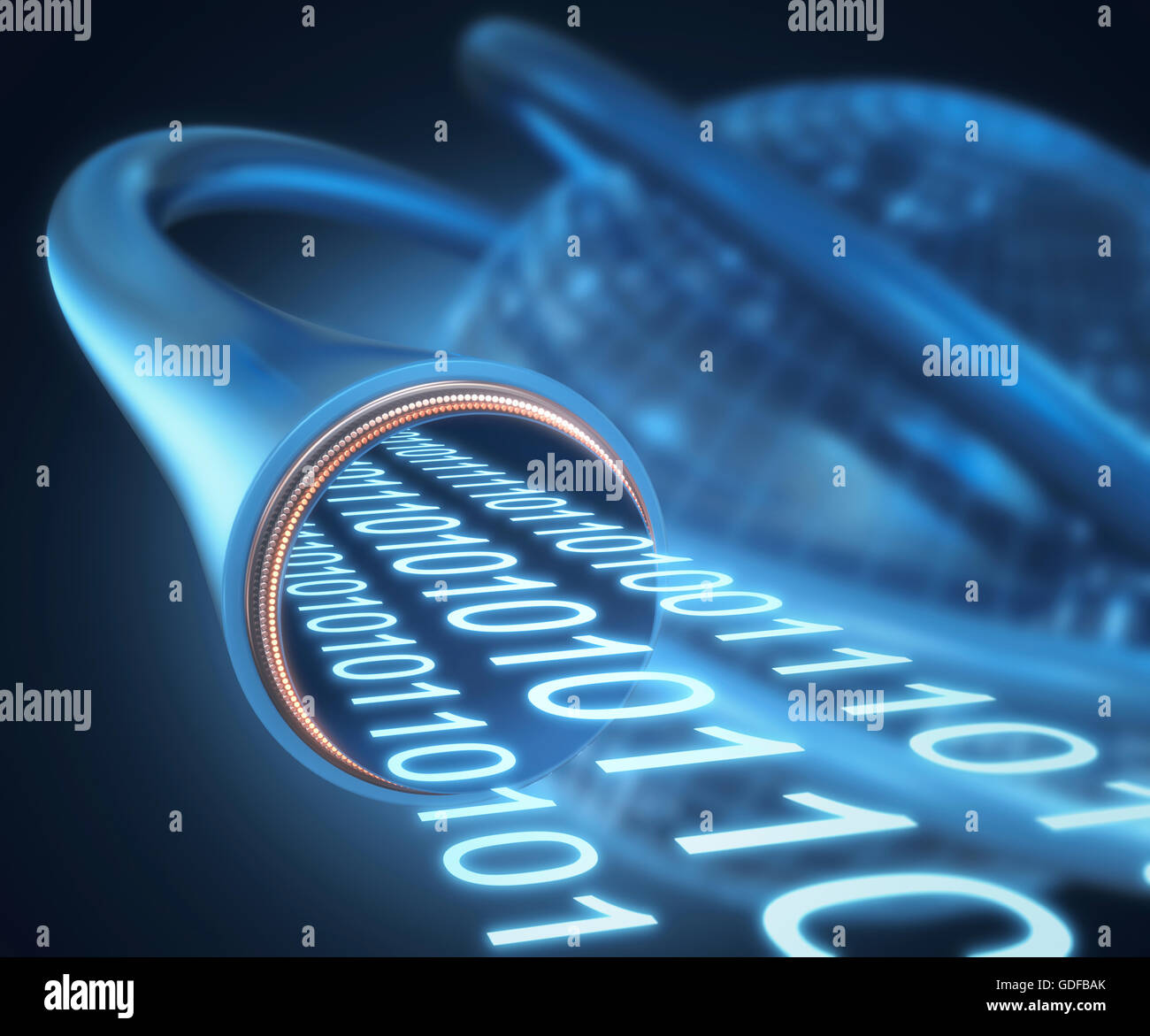 Binary code and planet earth, illustration Stock Photo - Alamy