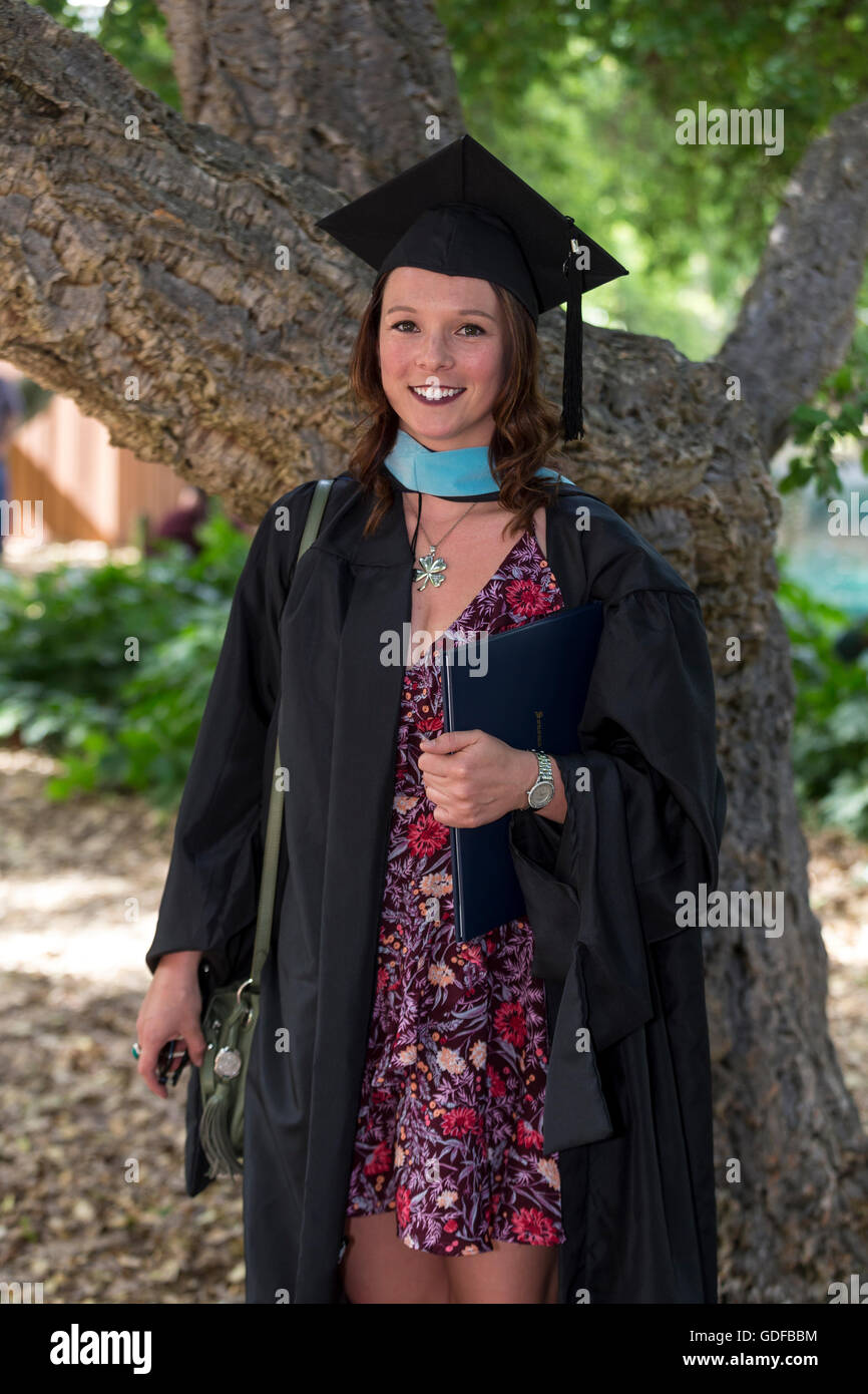 university student attending graduation ceremony at Sonoma State ...