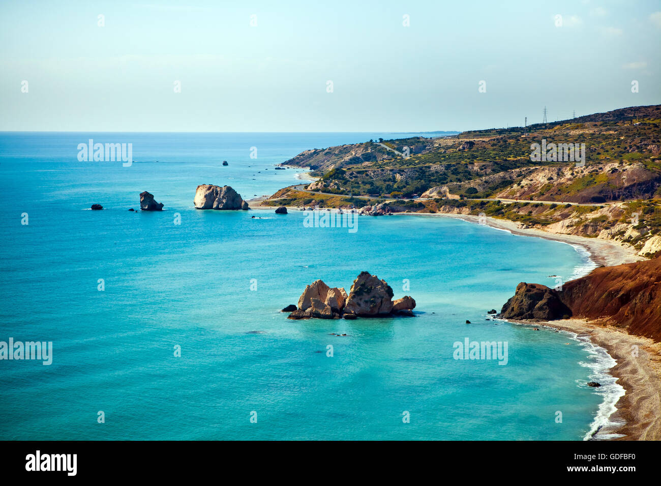 Aphrodite's birthplace beach in Paphos, Cyprus Stock Photo - Alamy