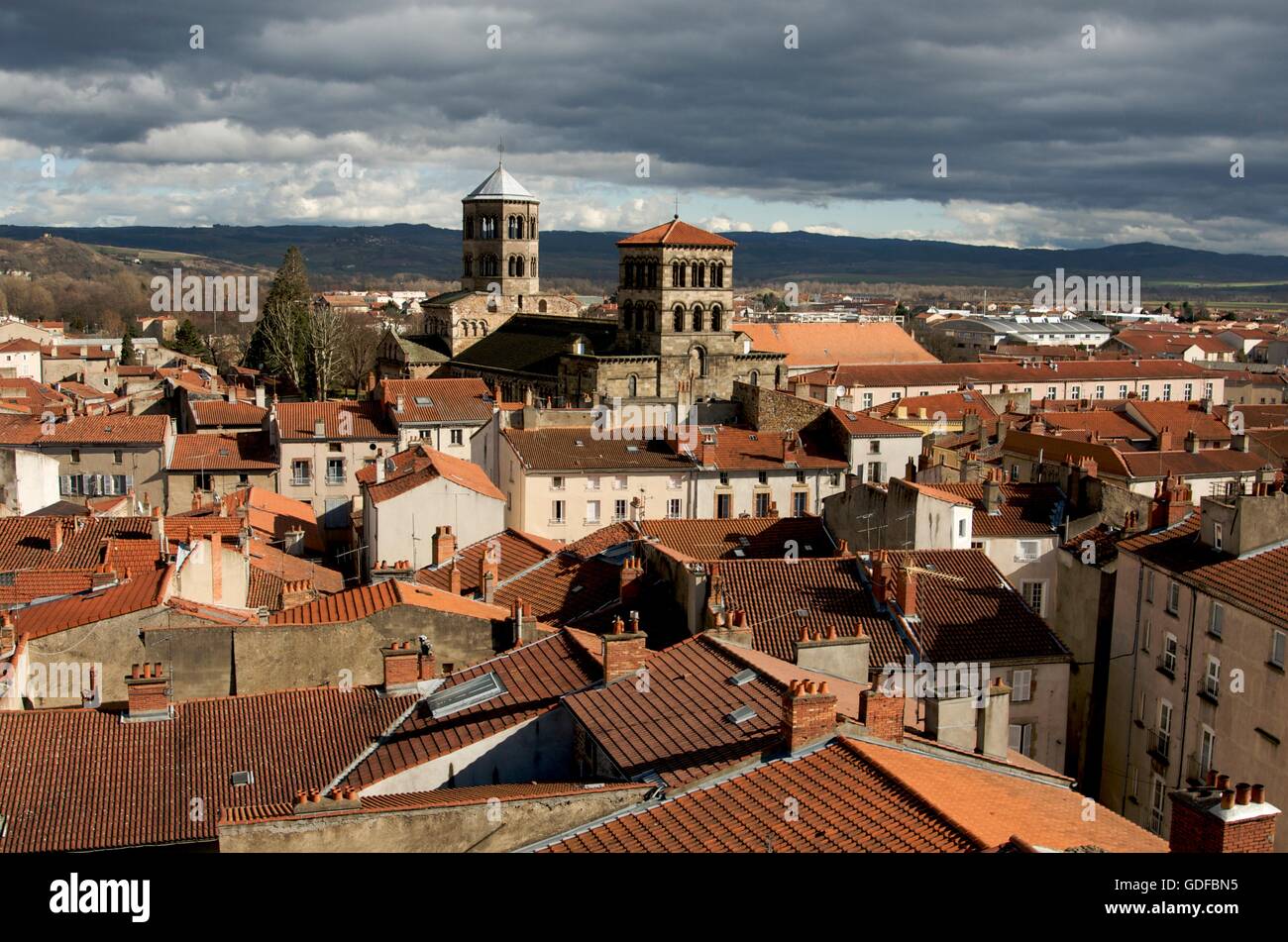 The abbey church of Saint Austremoine in Issoire, one of the five major ...