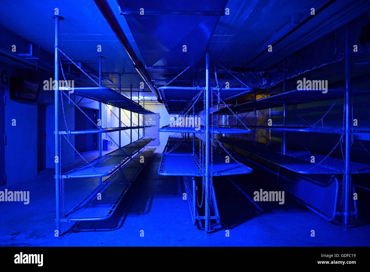 Bedroom, a former nuclear bomb shelter, fallout shelter, museum ...