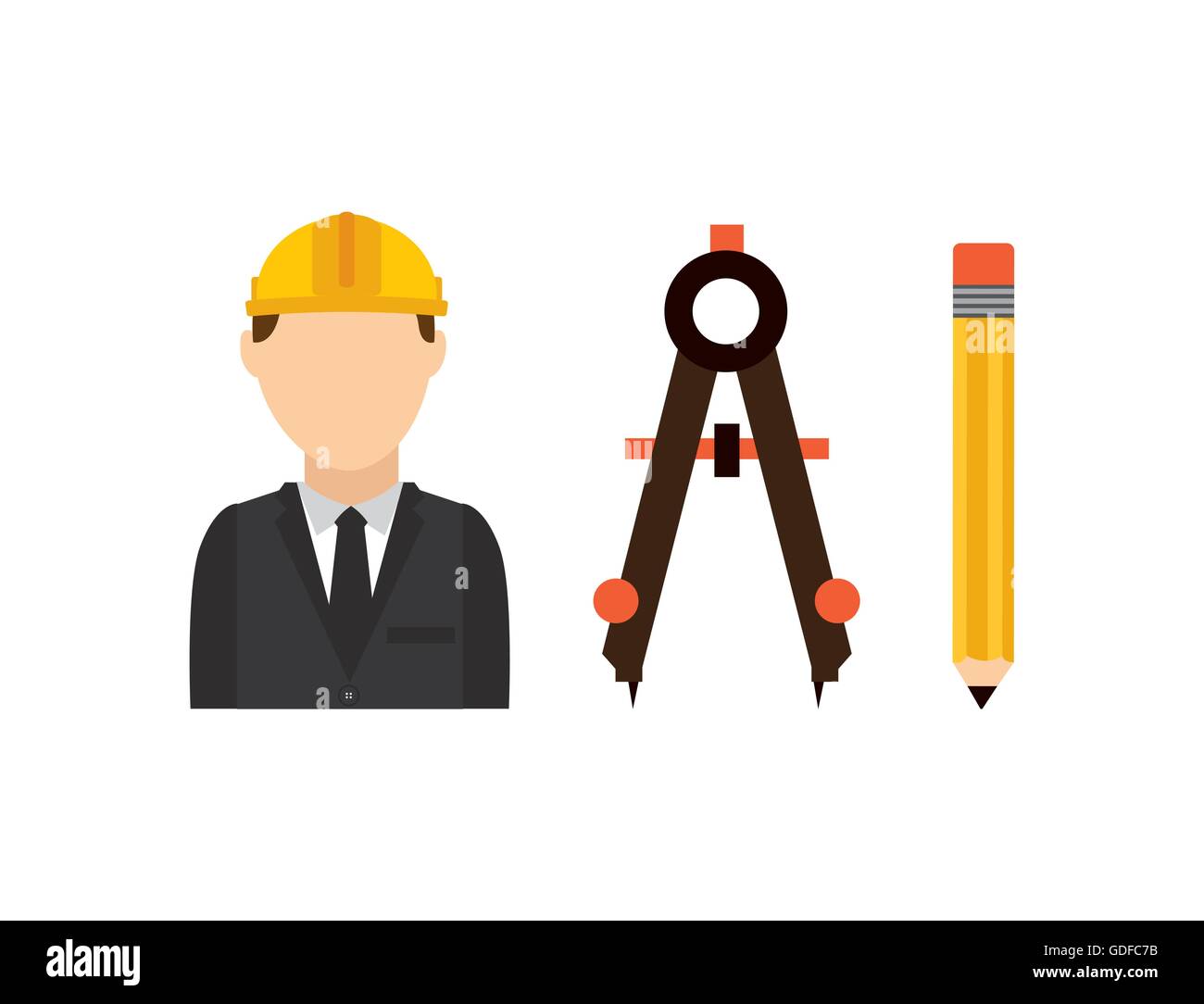 architect with tools isolated icon design Stock Vector Image & Art - Alamy