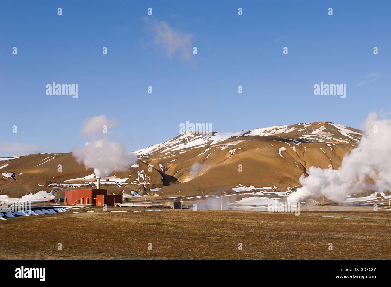 Krafla geothermal power station near Lake Myvatn, Reykjahlid, Iceland ...