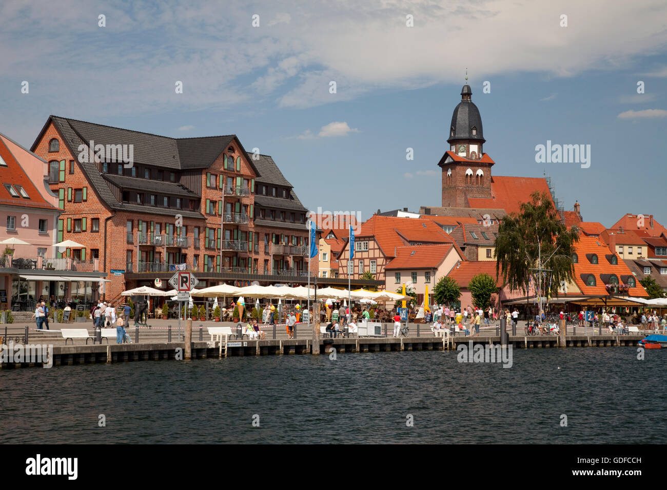 St. Mary's Church and the port of the climatic health-resort of Waren ...