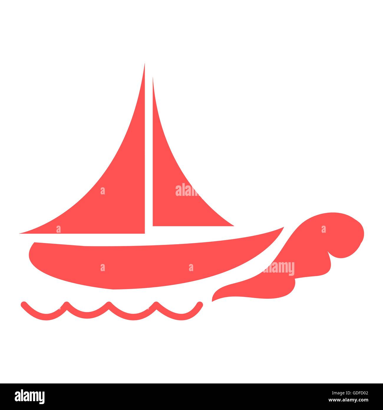 Stylized icon of a colored ship on a white background Stock Vector ...