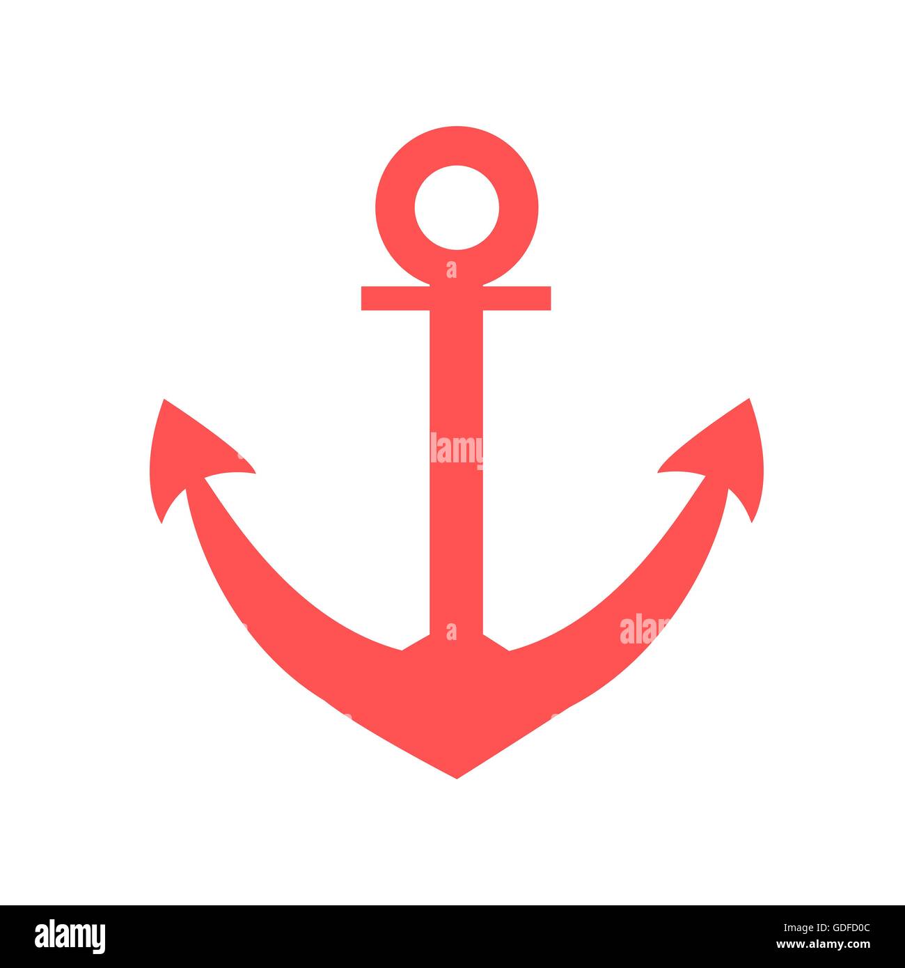 Stylized icon of a colored anchor on a white background Stock Vector ...