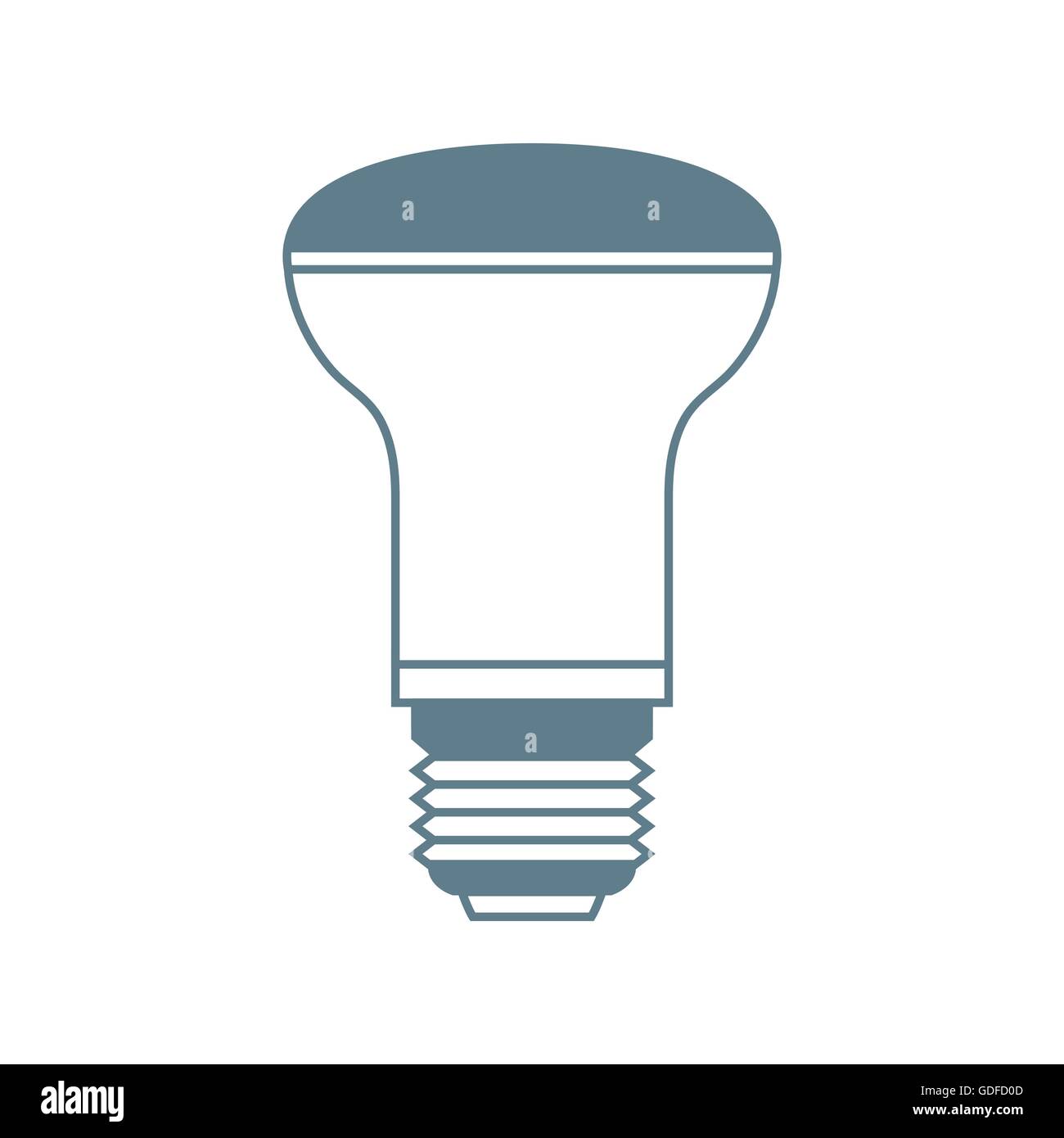 Stylized icon of light bulb on white background Stock Vector Image ...