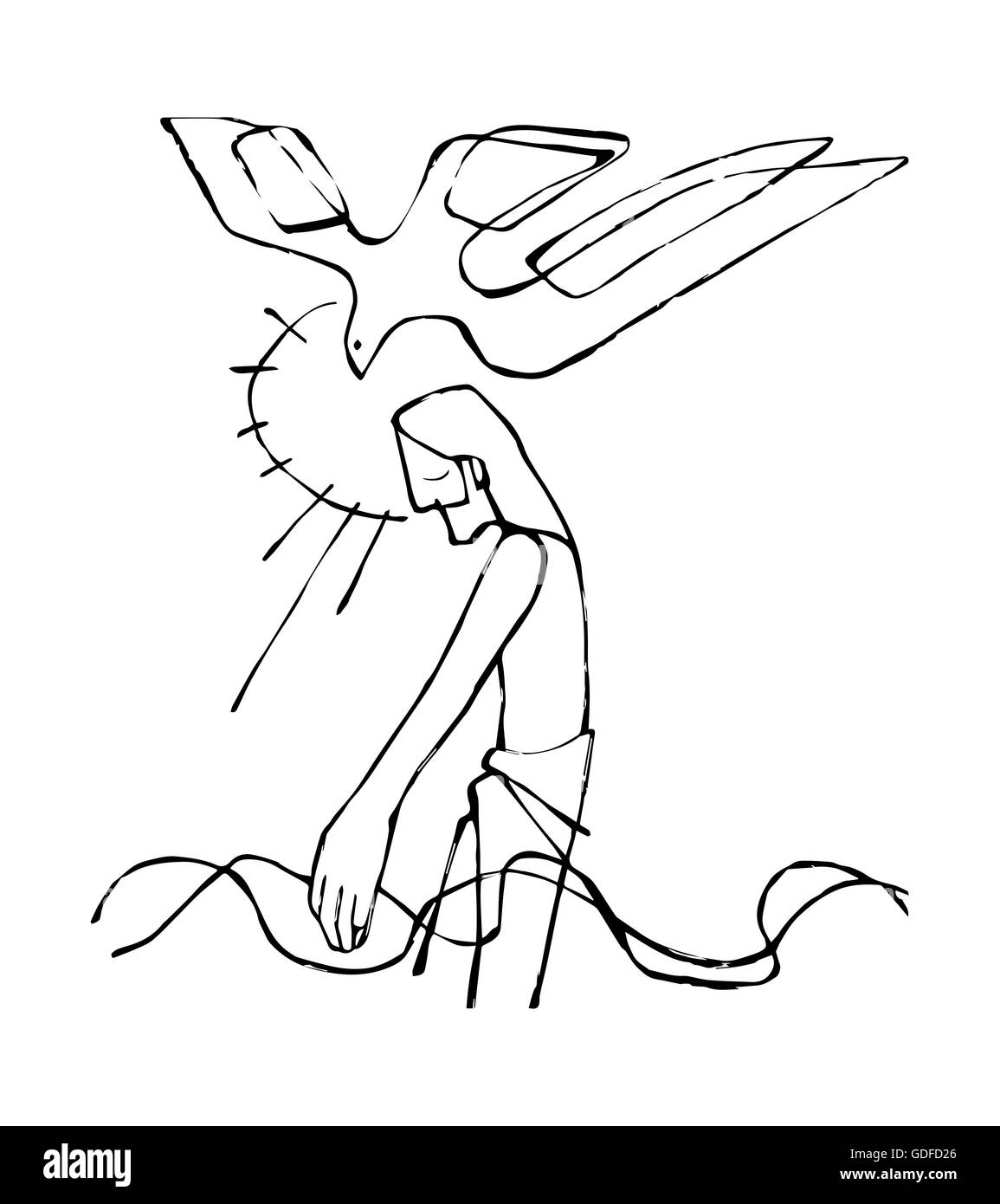 The Baptism Of Jesus Drawing