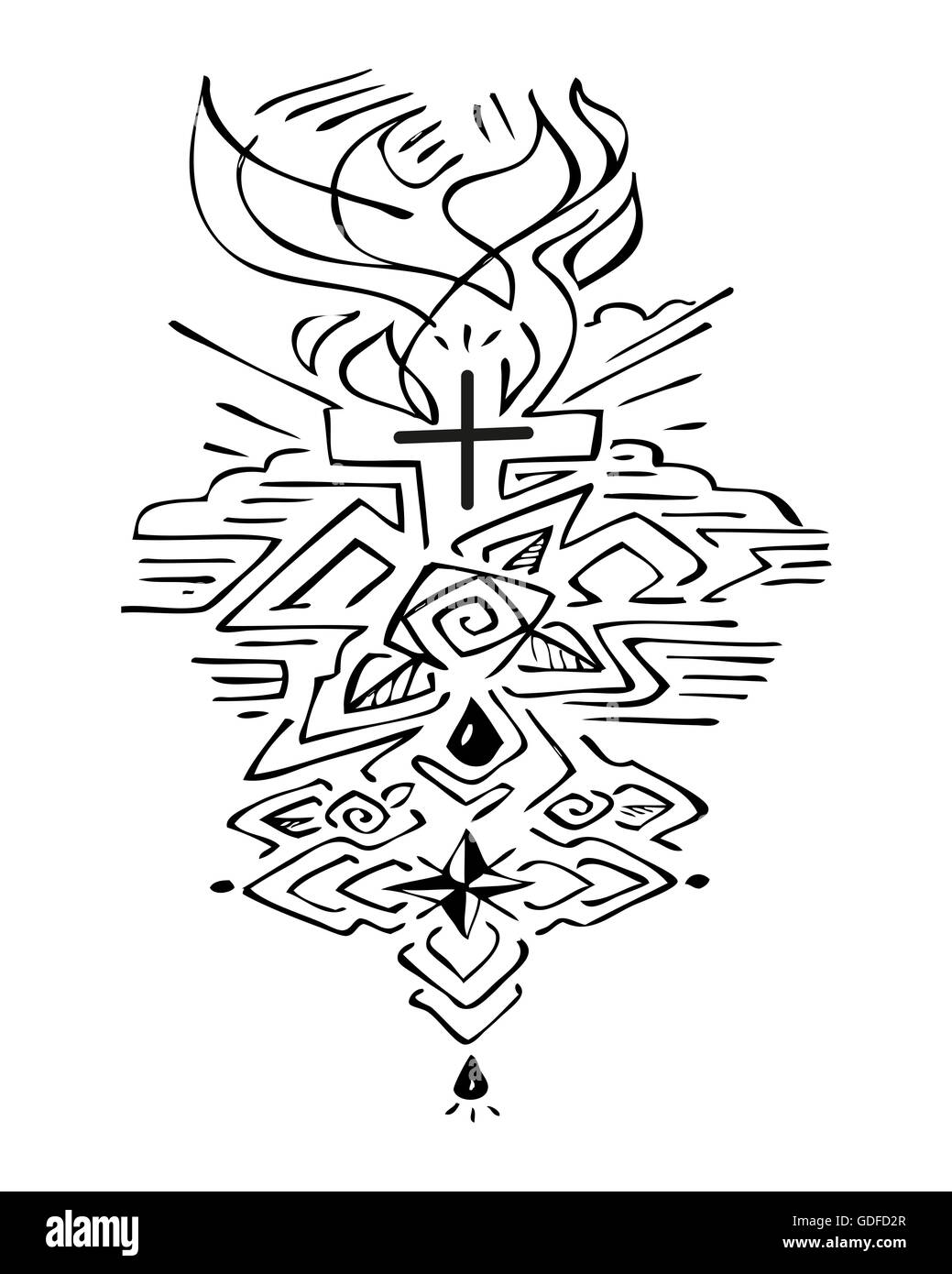 Drawing holy spirit dove symbol Cut Out Stock Images & Pictures - Alamy