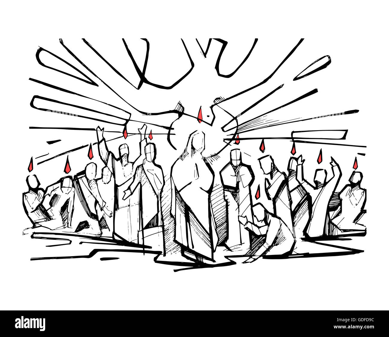 Fire hand drawn Cut Out Stock Images & Pictures - Alamy