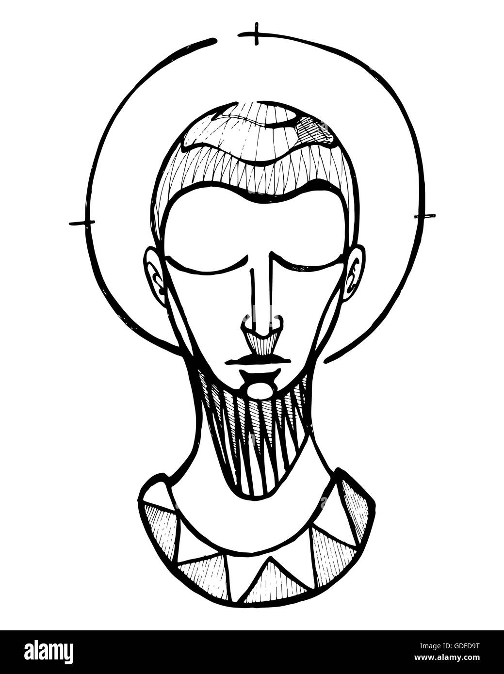 Hand drawn illustration drawing praying hi-res stock photography and ...