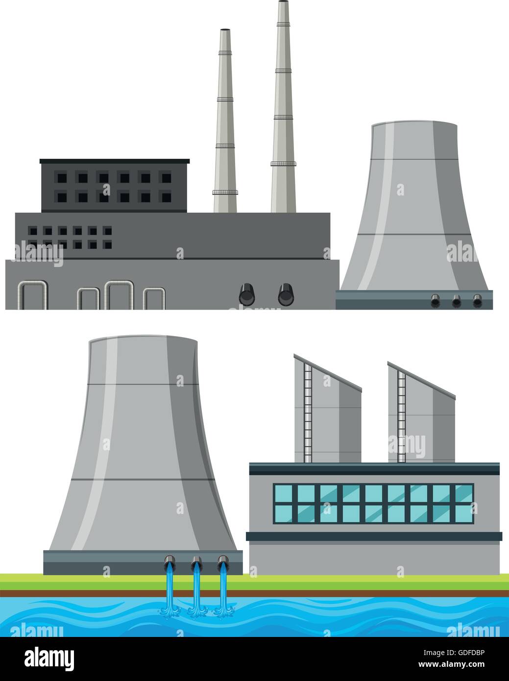 Set of factory buildings illustration Stock Vector Image & Art - Alamy