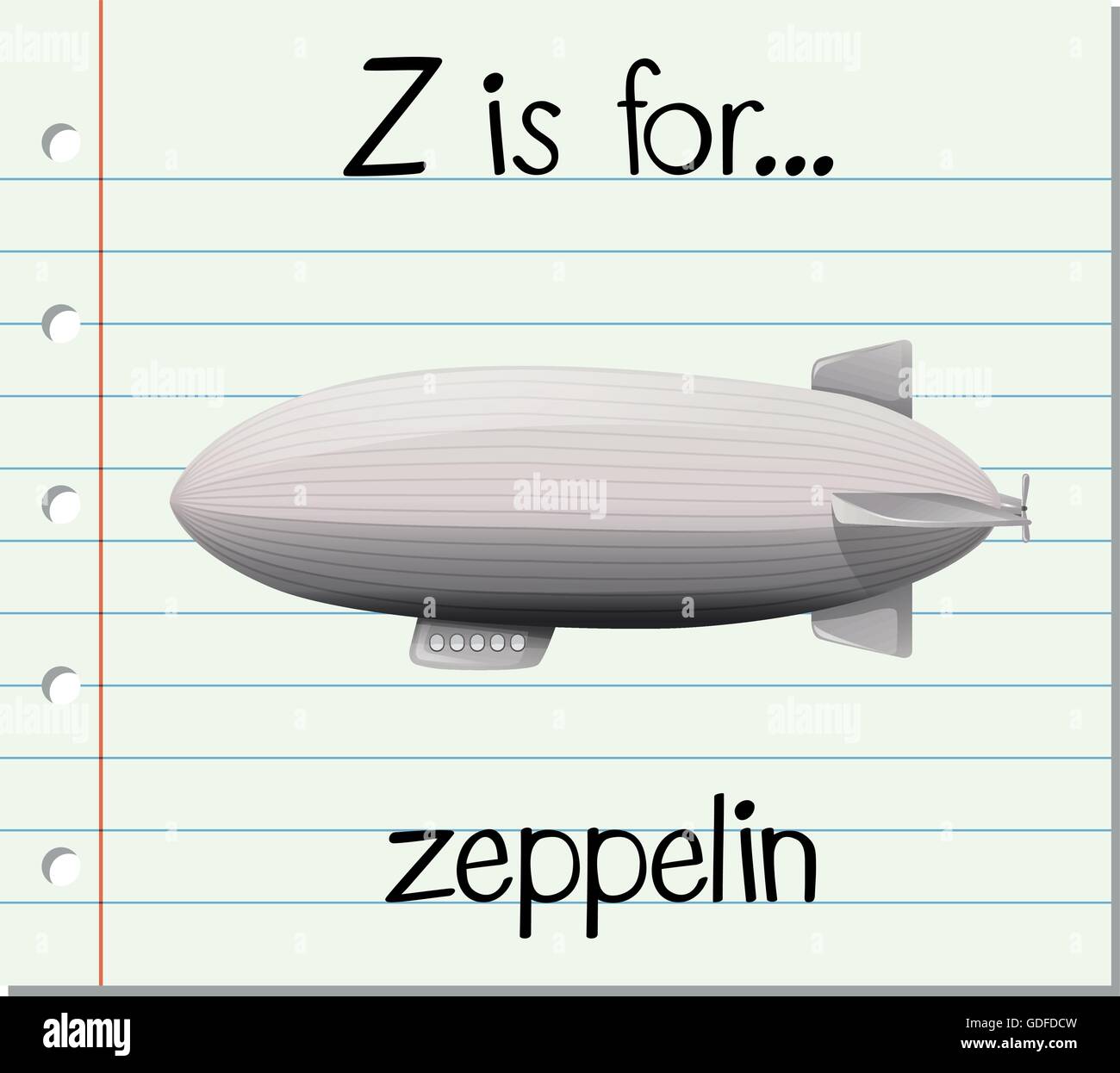 Flashcard letter Z is for zeppelin illustration Stock Vector Image ...