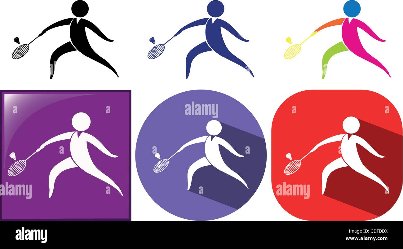 Sport icons for badminton illustration Stock Vector Image & Art - Alamy