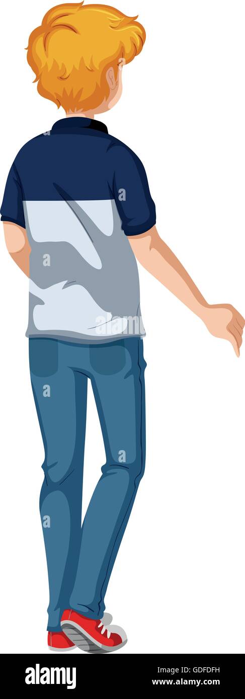 Back of man wearing jeans illustration Stock Vector Image & Art - Alamy