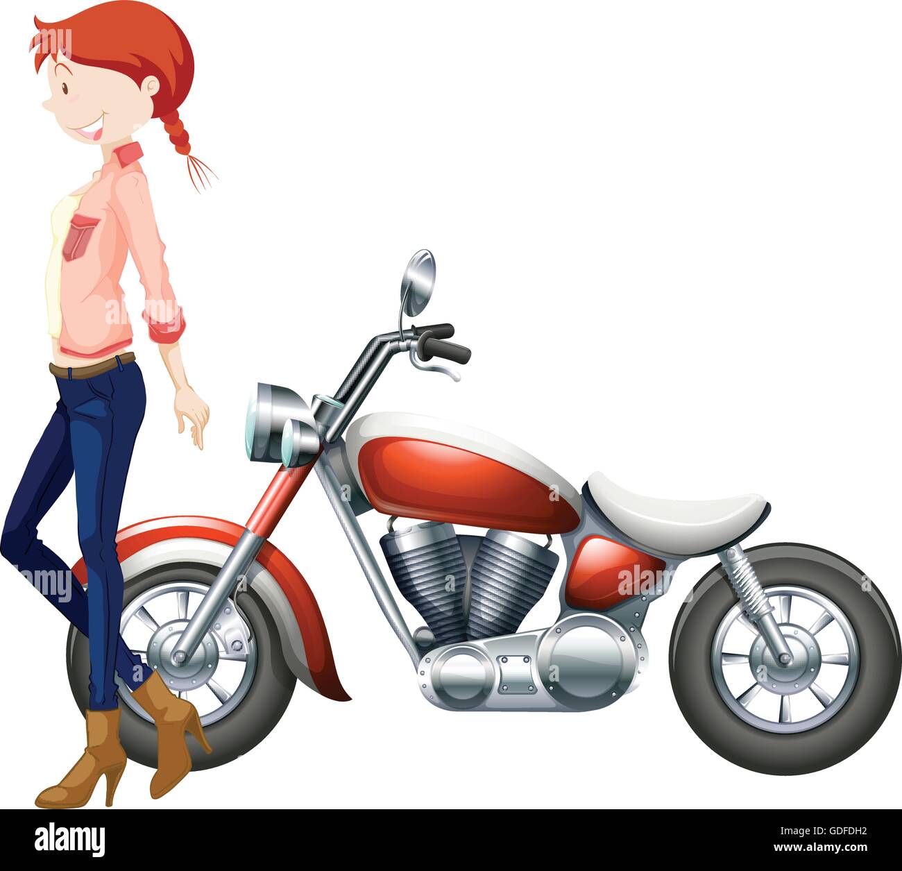 Motorbike rider riding vintage bike Cut Out Stock Images & Pictures - Alamy
