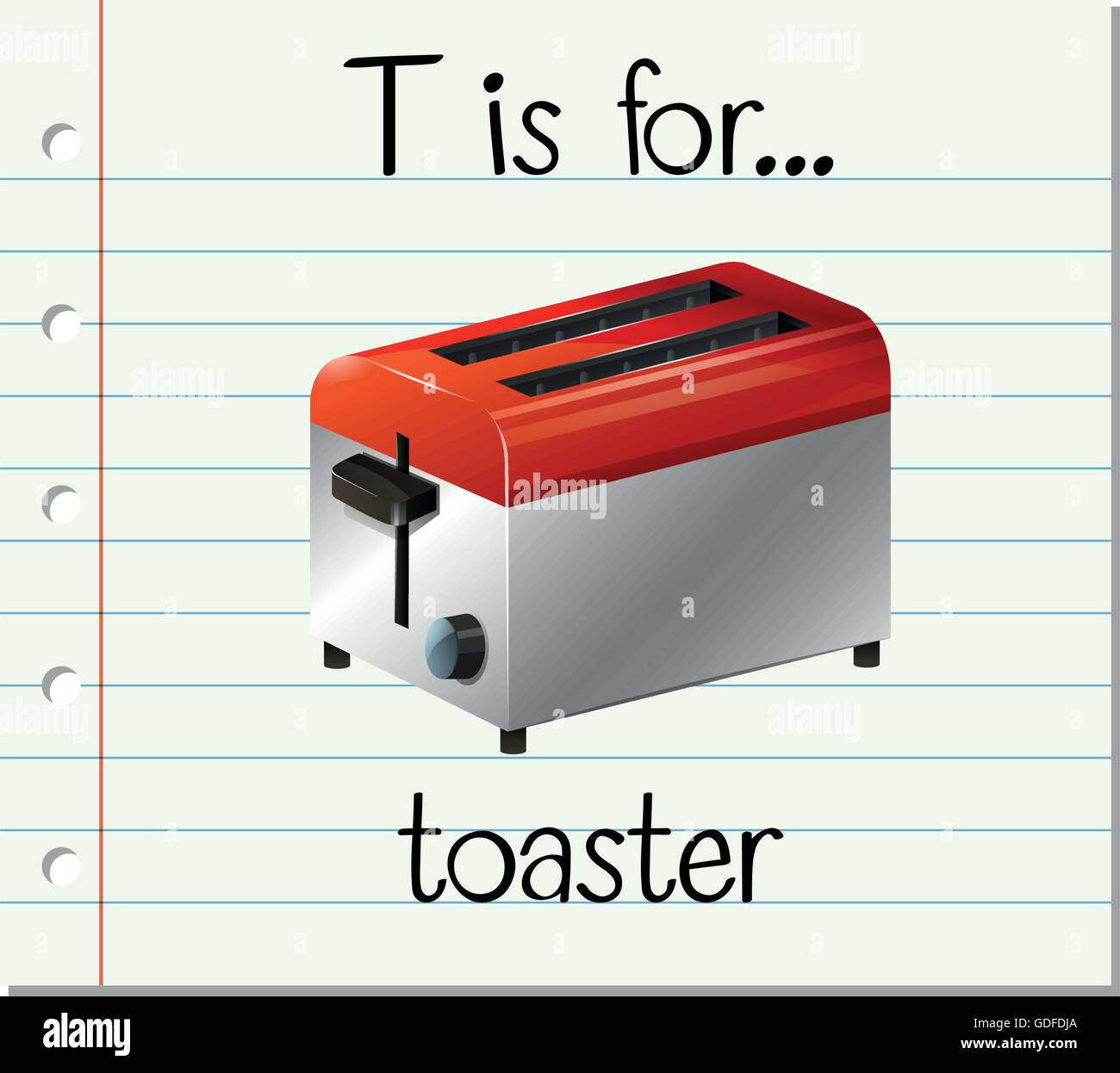 Flashcard letter T is for toaster illustration Stock Vector Image & Art ...