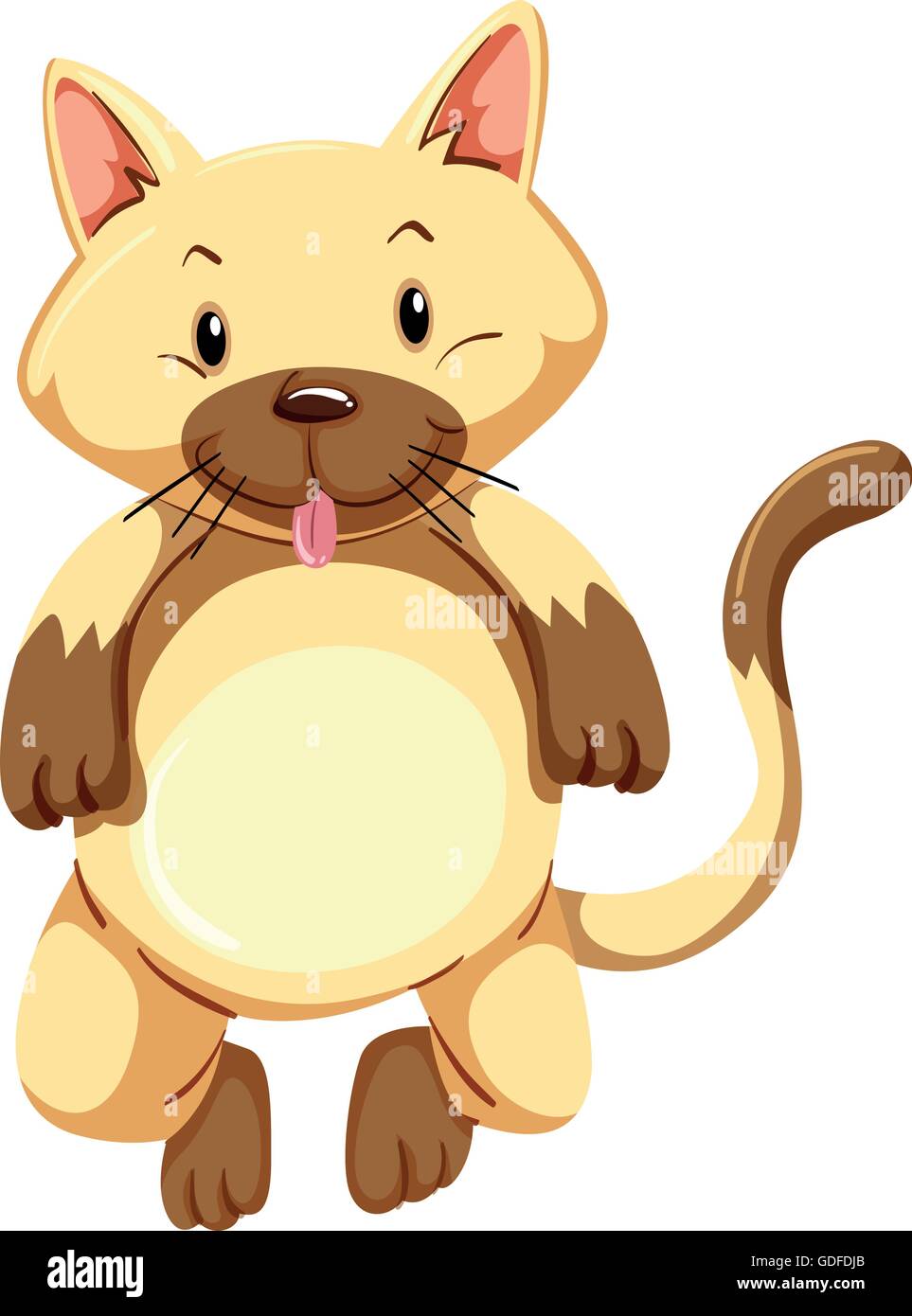 Cute kitten with brown fur illustration Stock Vector Image & Art - Alamy