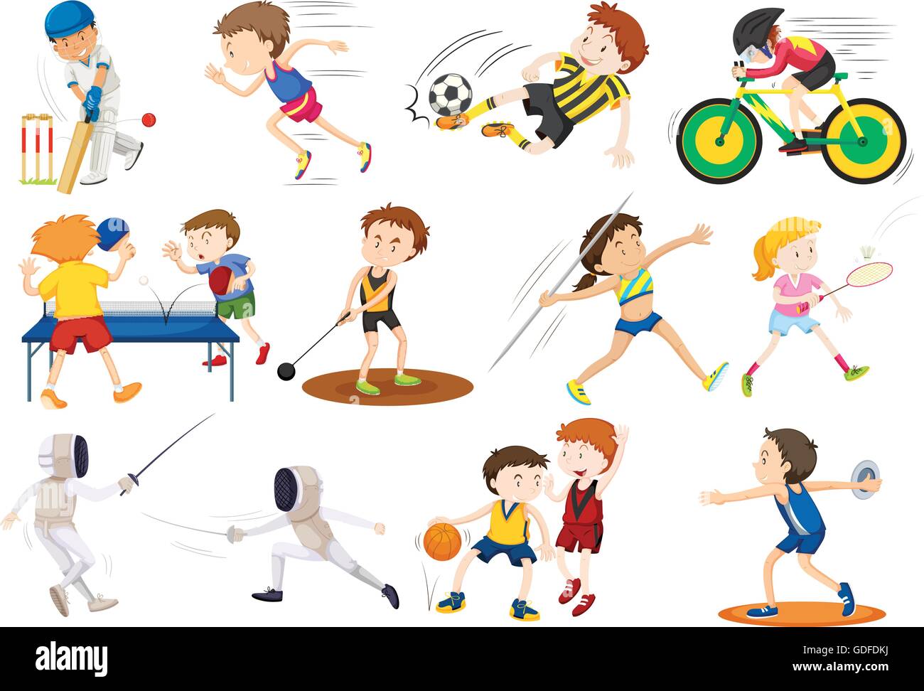 People doing different kinds of sports illustration Stock Vector Image ...