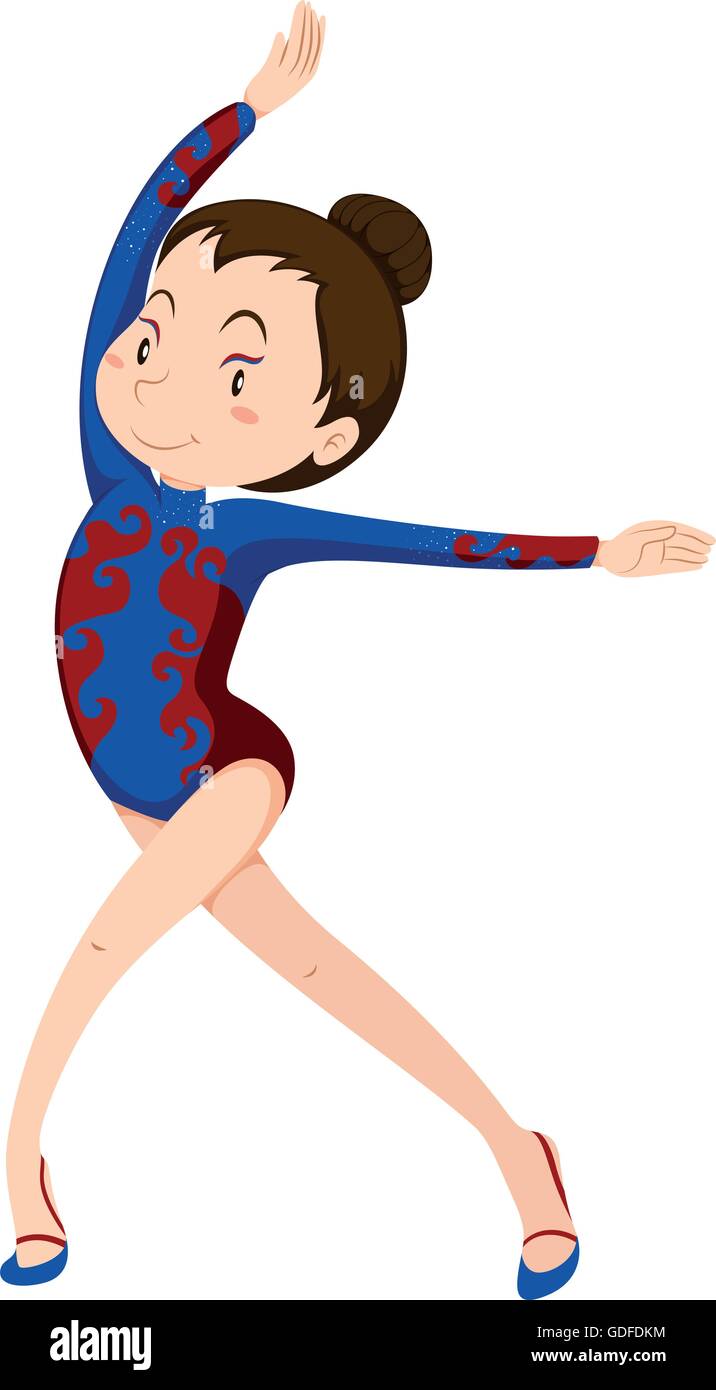 Girl doing gymnastics floor exercise illustration Stock Vector Image ...