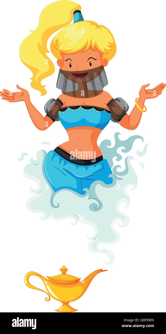 Genie coming out magic lamp hi-res stock photography and images - Alamy