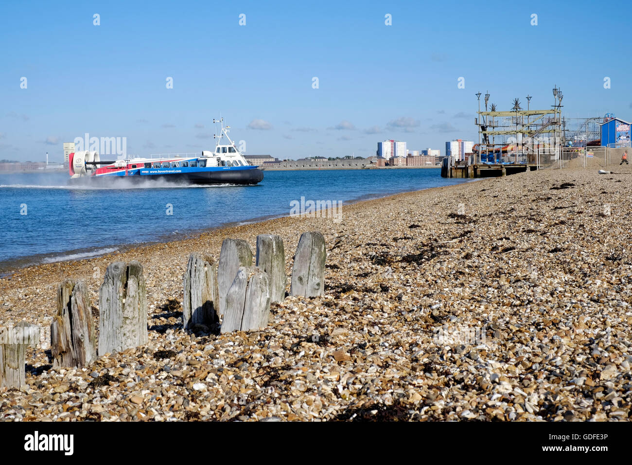 hovertravel hovercraft operating in the solent off southsea seafront ...