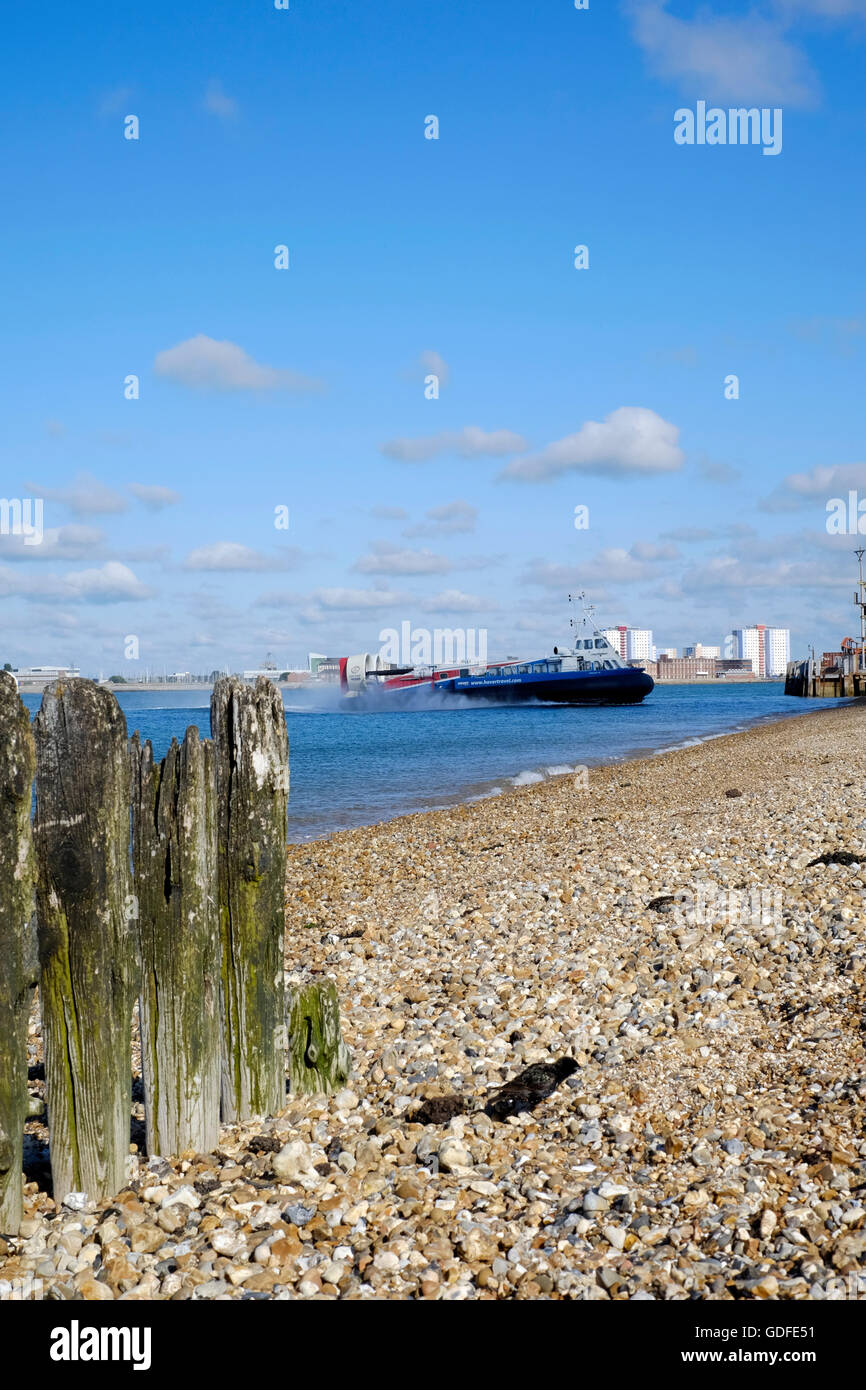 hovertravel hovercraft operating in the solent off southsea seafront ...