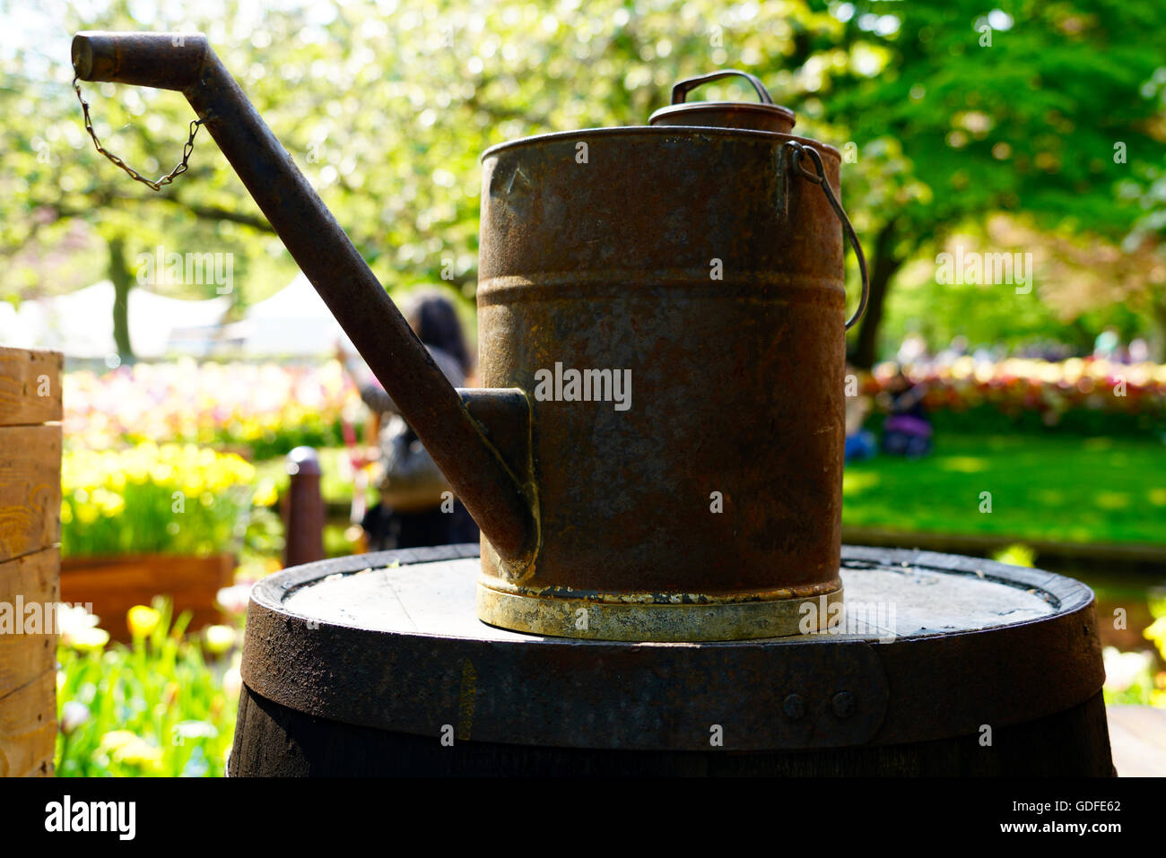 closeup of a rusty watering can Stock Photo - Alamy