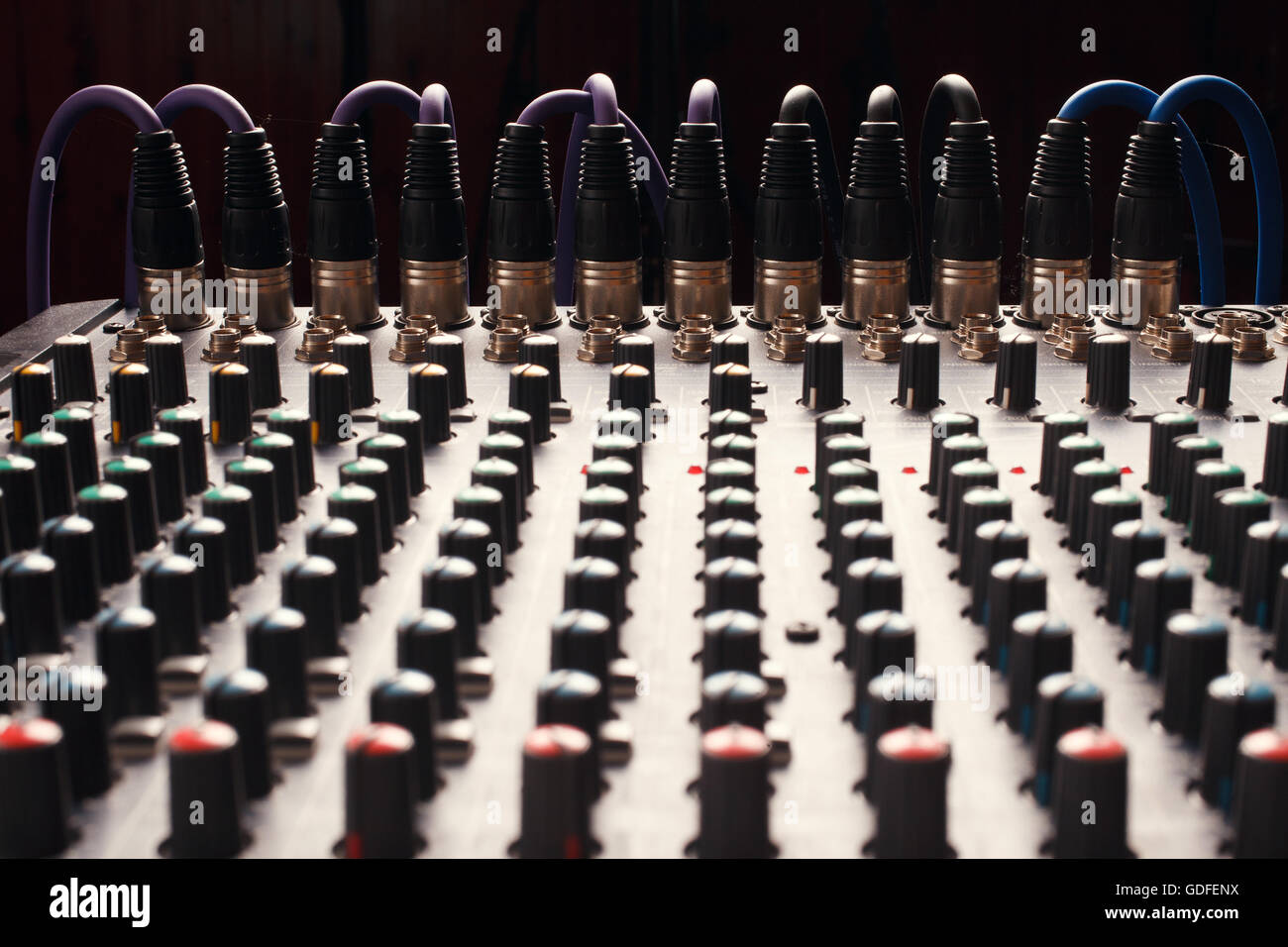 Knobs of a studio soundboard Stock Photo - Alamy