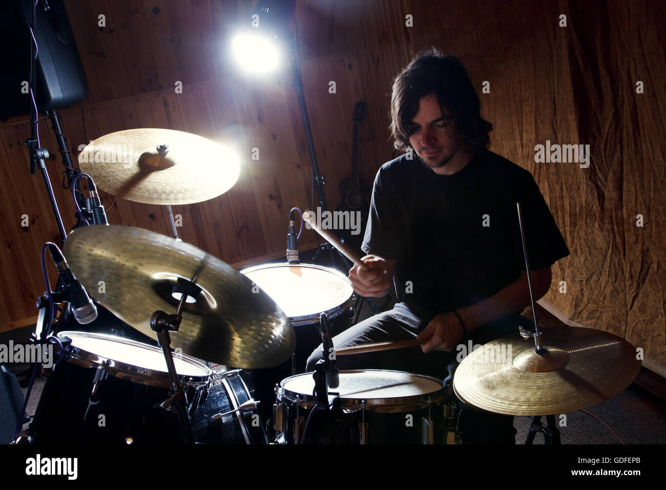 Rock and roll drummer Stock Photo - Alamy