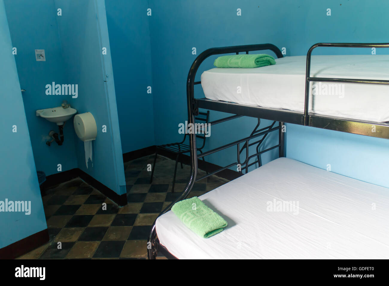 indoor hostel room view Stock Photo - Alamy