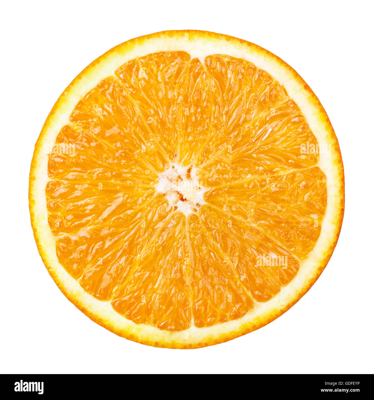 cut fresh orange isolated on white background Stock Photo - Alamy