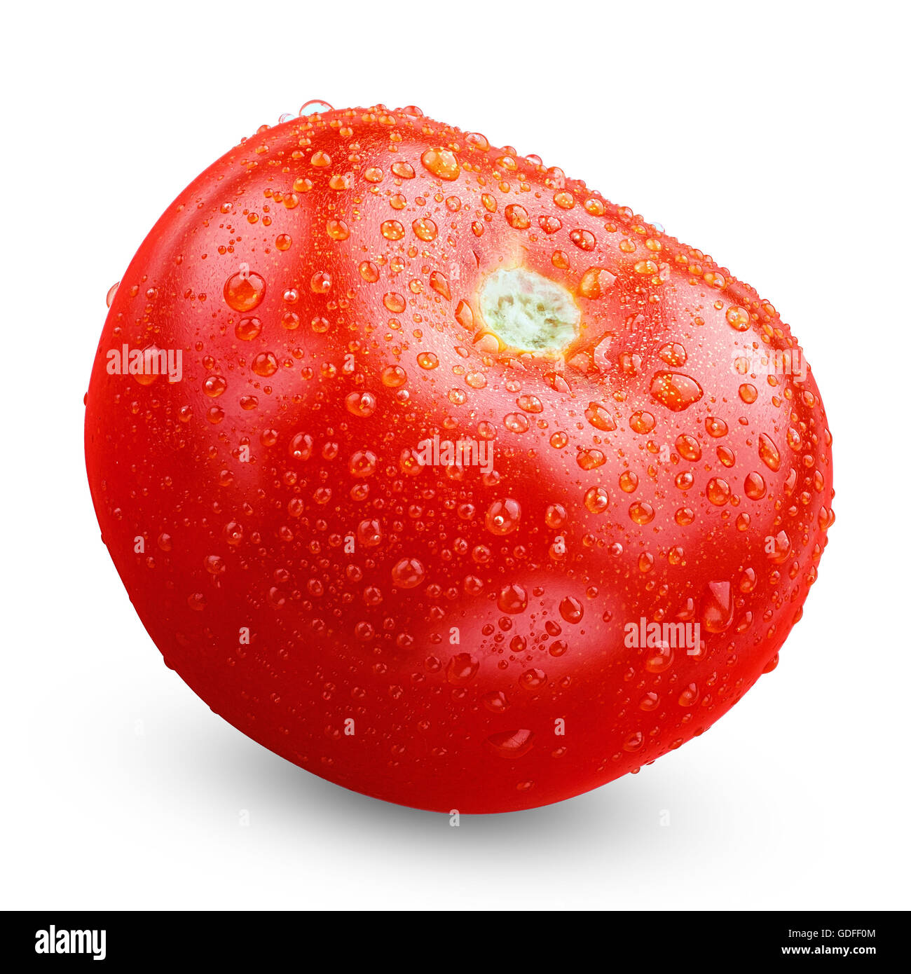Tomato with drops isolated on white, clipping path Stock Photo - Alamy