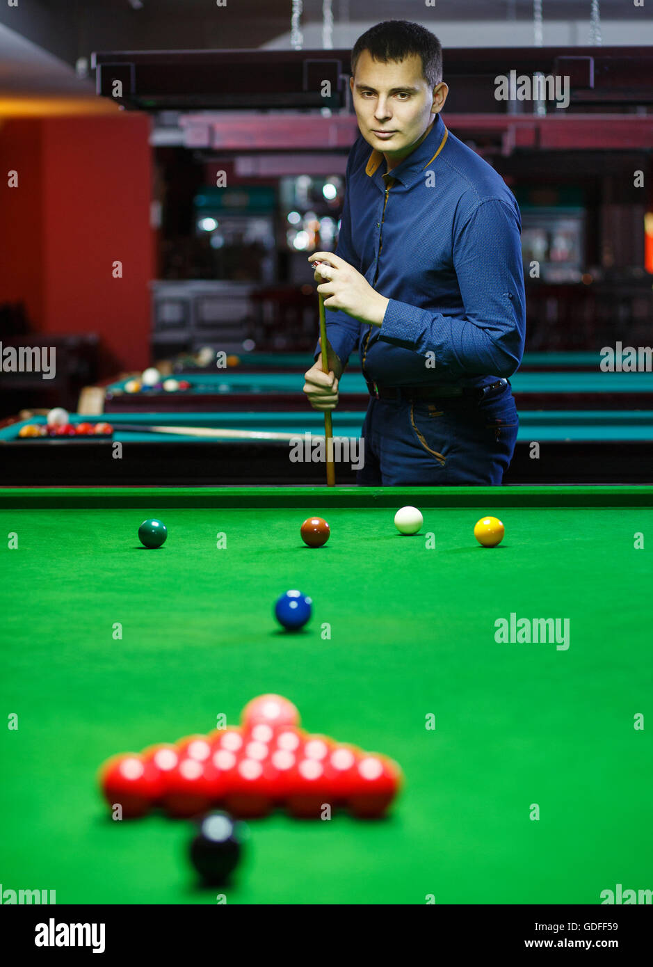 Ball and Snooker Player Stock Photo - Alamy