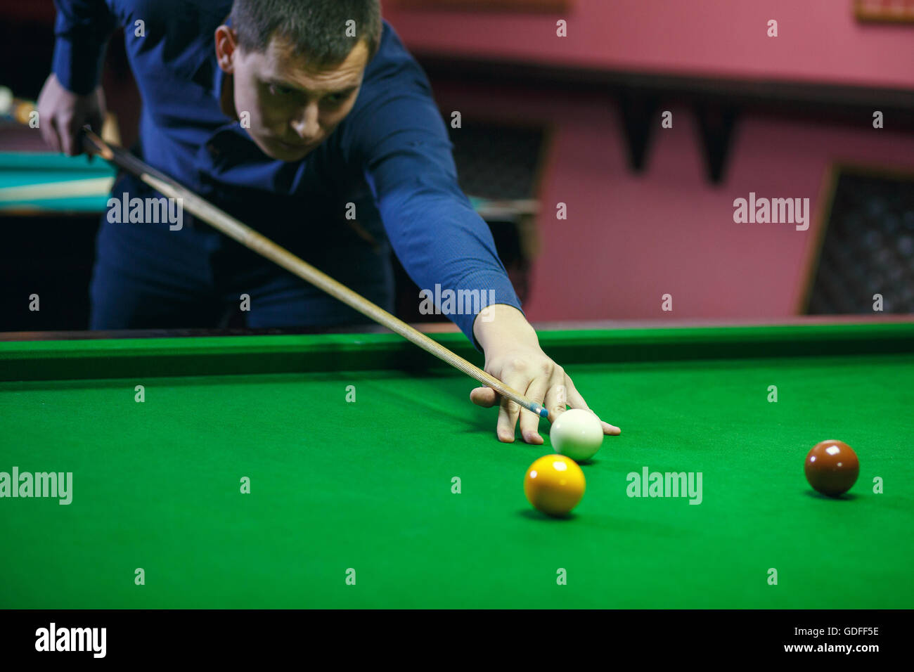 Ball and Snooker Player Stock Photo - Alamy