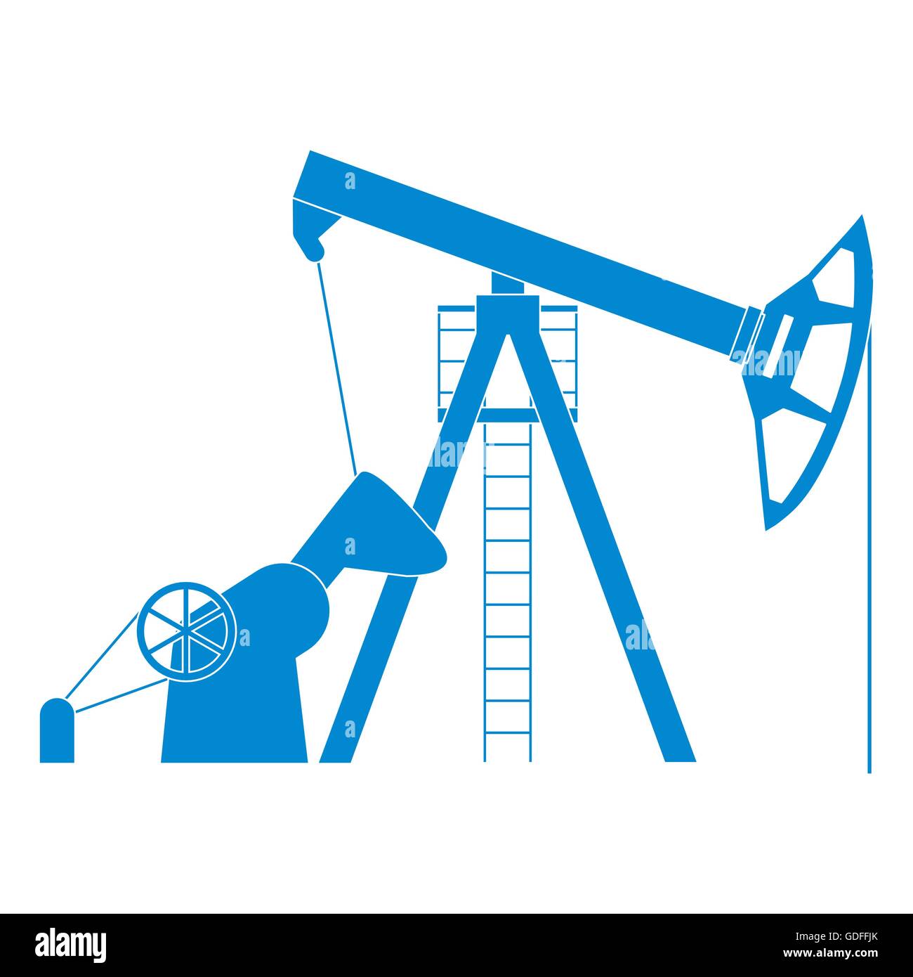 Stylized icon of the equipment for oil production on a white background ...