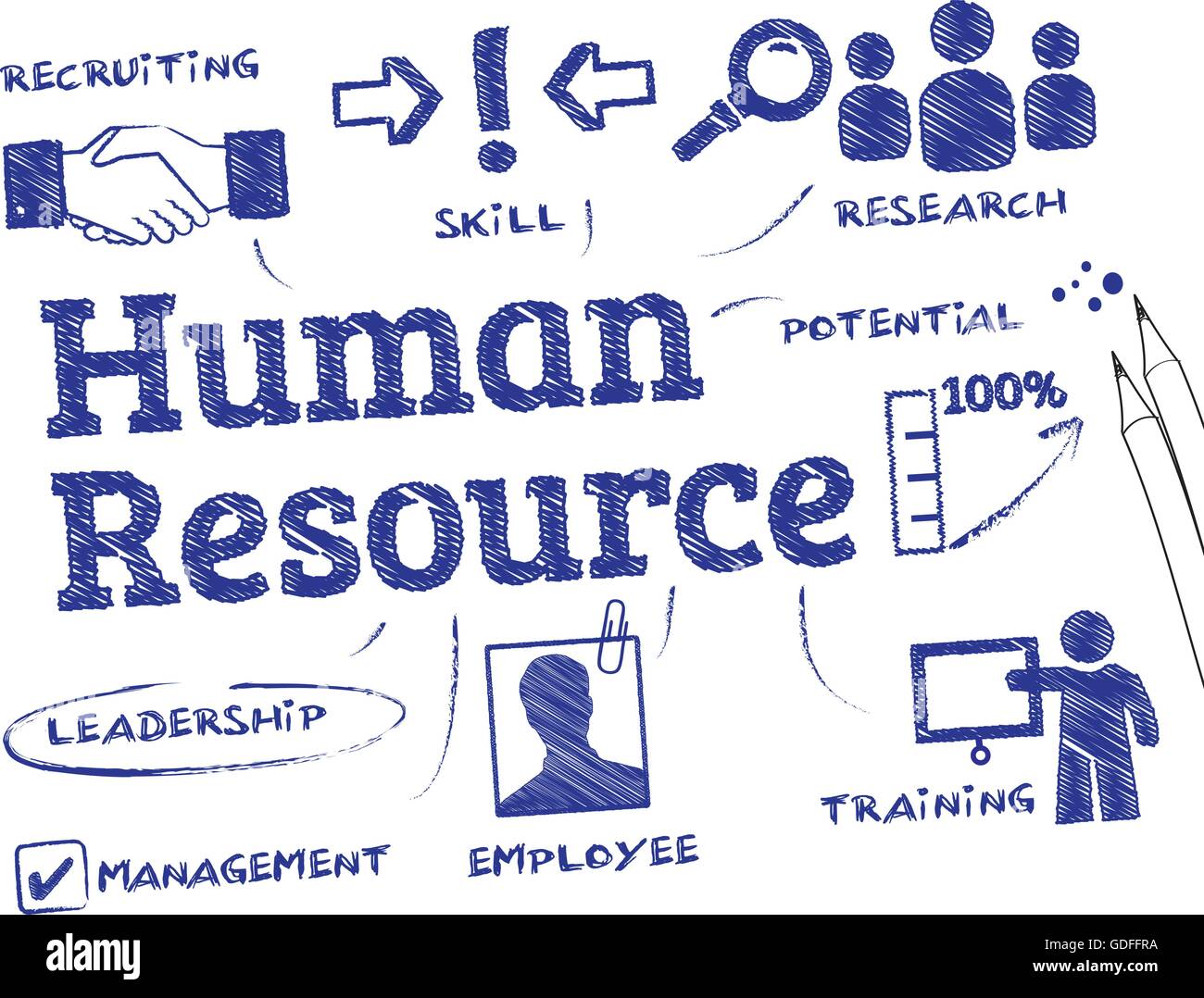 Human resource. Chart with keywords and icons Stock Vector Image & Art ...