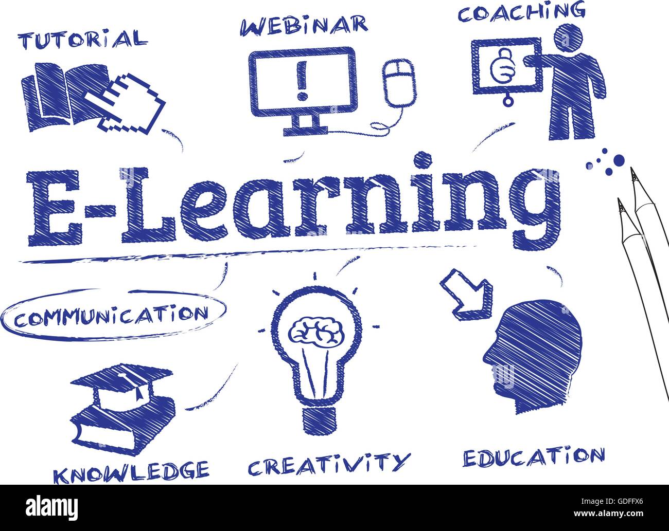 E learning vector vectors hi-res stock photography and images - Alamy