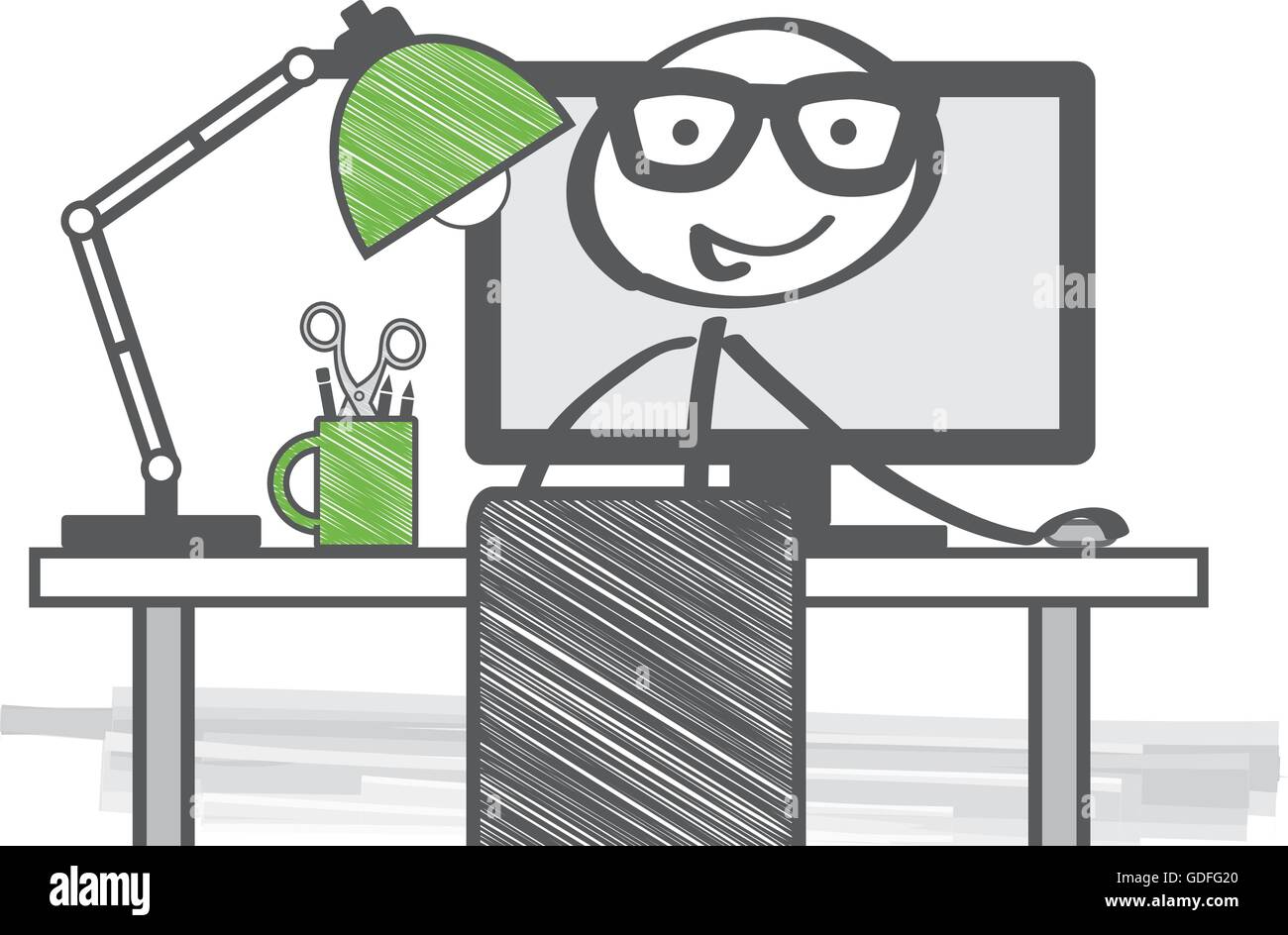 Designer in office working Stock Vector Images - Alamy