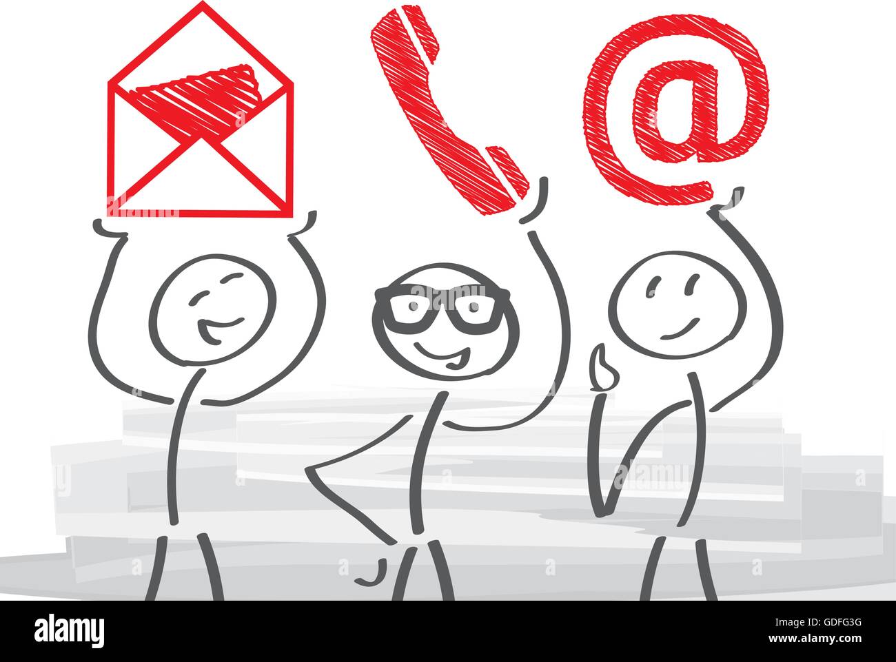 Contact us cartoon hi-res stock photography and images - Alamy
